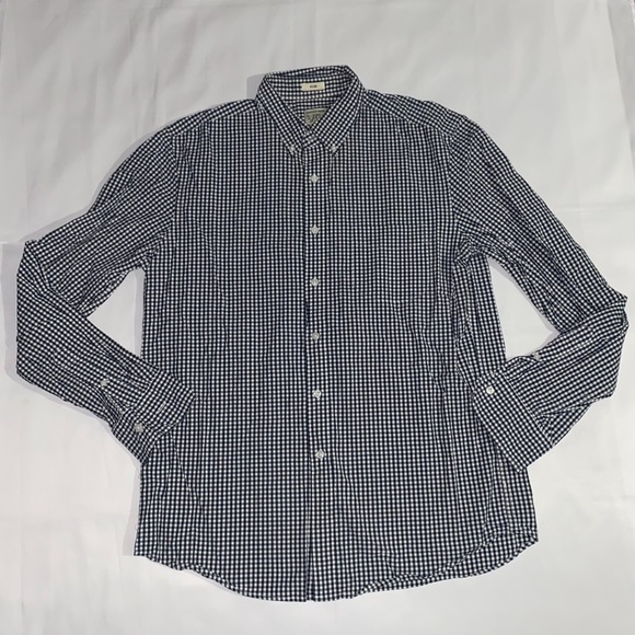 J. Crew | Shirts | J Crew Gingham Print Slim Fit Long Slevee Button ...